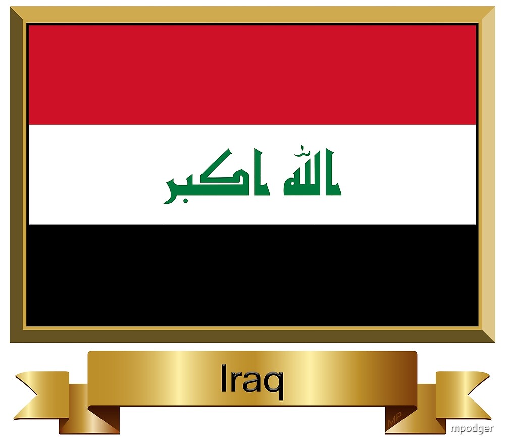 "Iraq Flag Gifts, Stickers and Products - Named" by mpodger | Redbubble