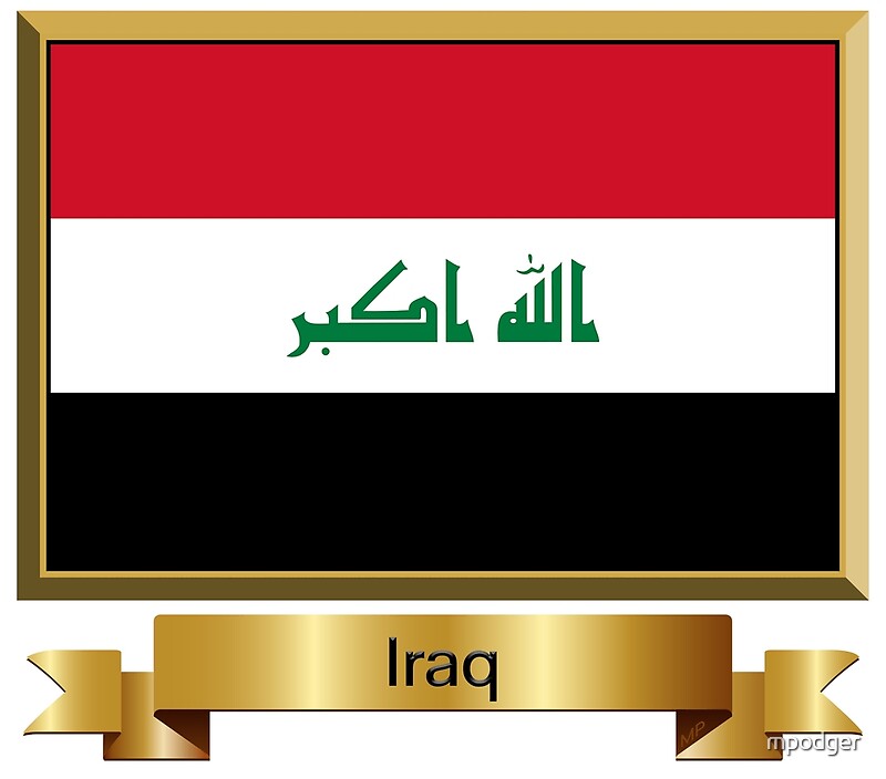 "Iraq Flag Gifts, Stickers and Products - Named" by mpodger | Redbubble