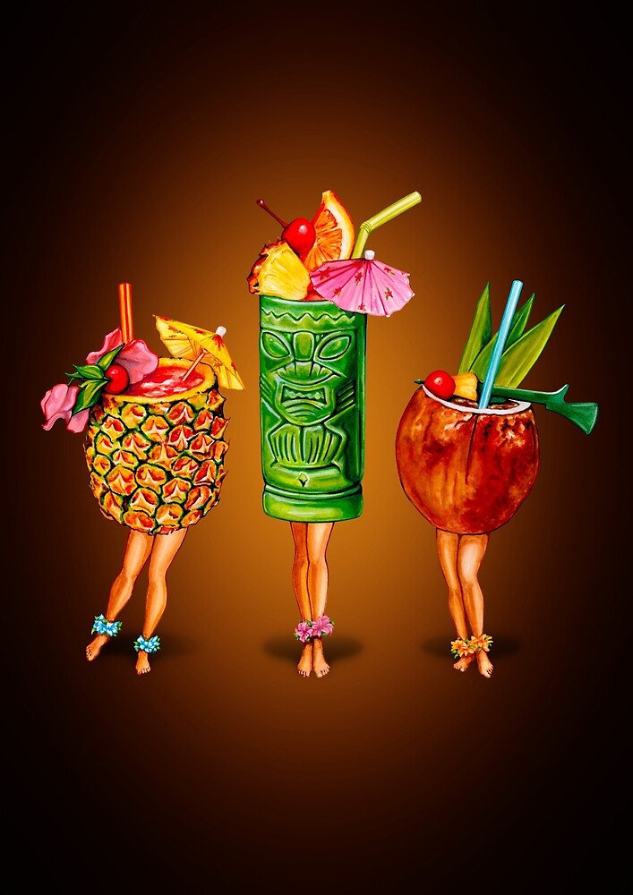 «Cóctel Tiki Pin-Ups» de Kelly Gilleran | Redbubble