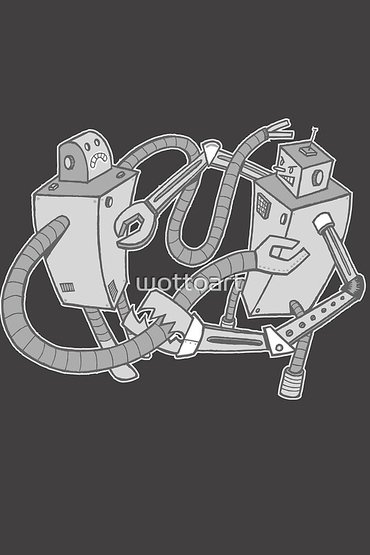 "Bot Fight" by wottoart | Redbubble