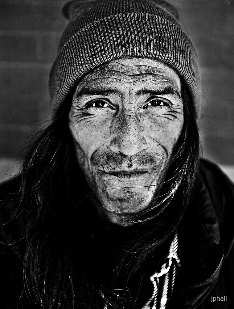 "Meet Steven - American Indian - Homeless - BW" by jphall | Redbubble