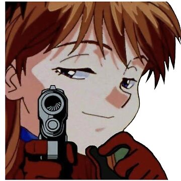 "Asuka with gun" Sticker for Sale by saralynnpaints | Redbubble