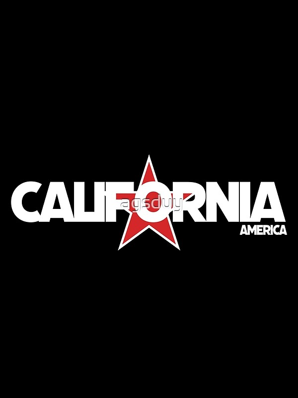 "California - America including Red Star Background" by agsduy | Redbubble