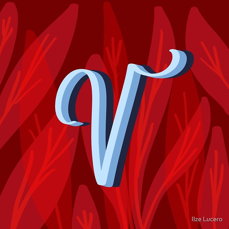 "V- creative monogram scripted lettering of letter v" by Ilze Lucero ...