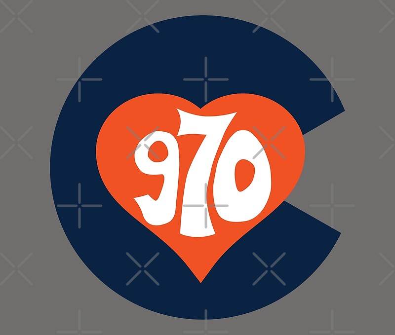 "Hand Drawn Colorado Heart Flag 970 Area Code Broncos" by itsrturn ...