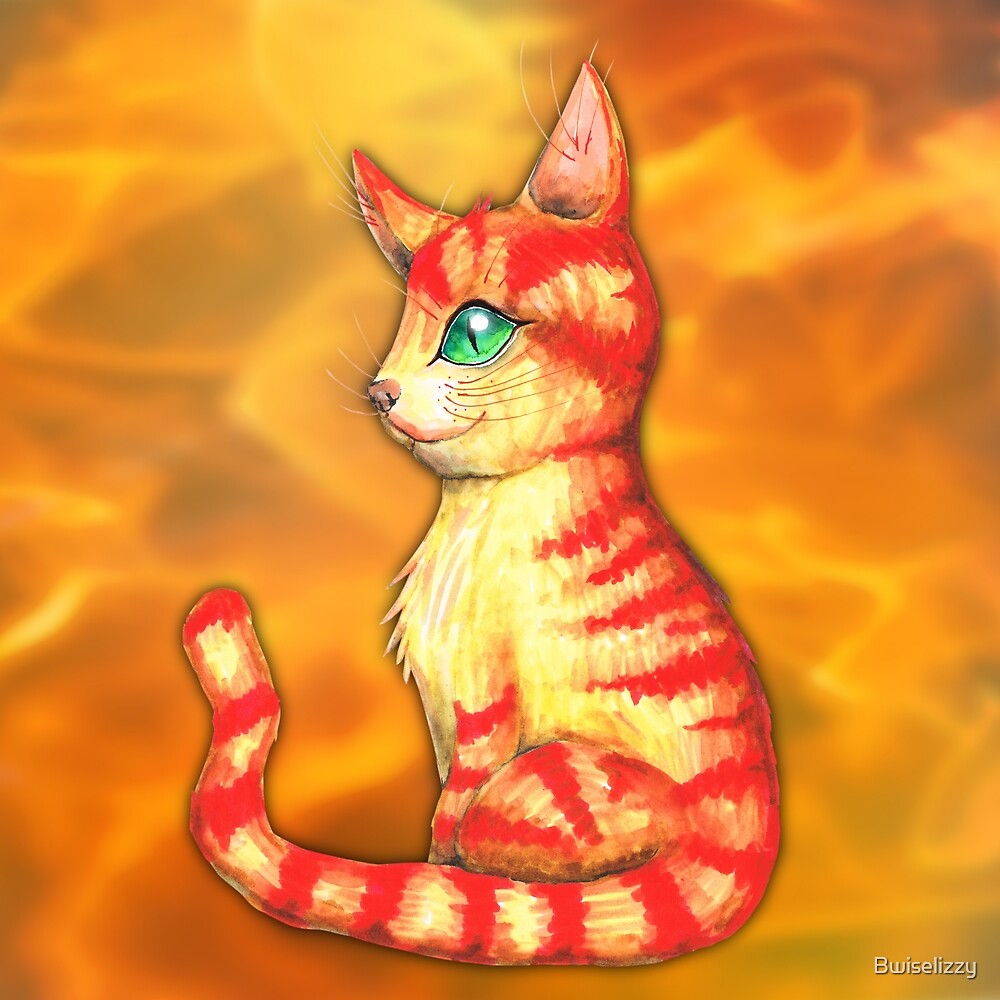 "Fiery cat" by Bwiselizzy | Redbubble