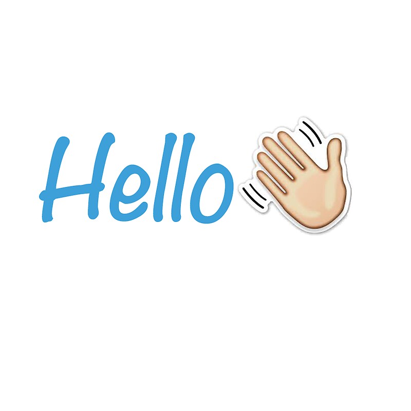 "hello and wave emoji" Stickers by Emma Dwoskin | Redbubble