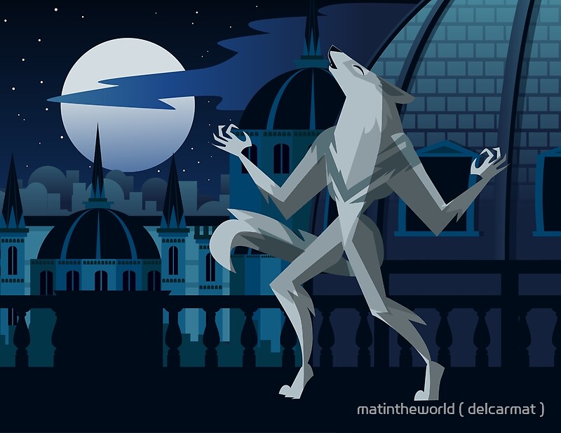 "werewolf on roof" by matintheworld | Redbubble