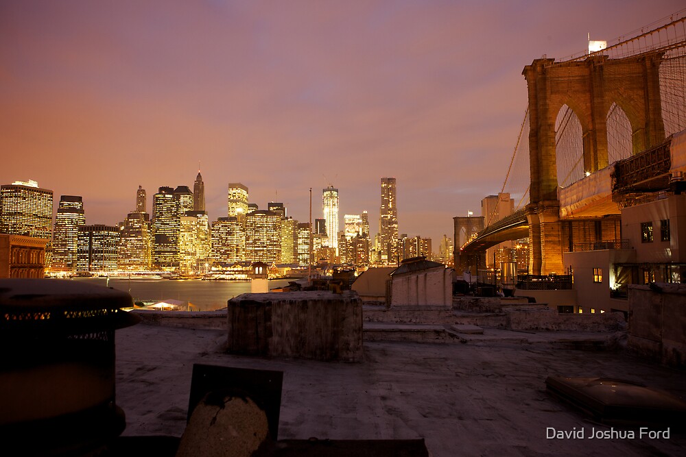 "Brooklyn Bridge, Dumbo Rooftop" by David Joshua Ford | Redbubble