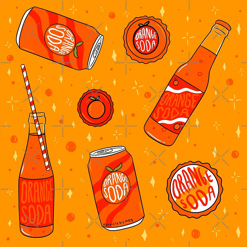 "Orange Soda Print" by doodlebymeg | Redbubble