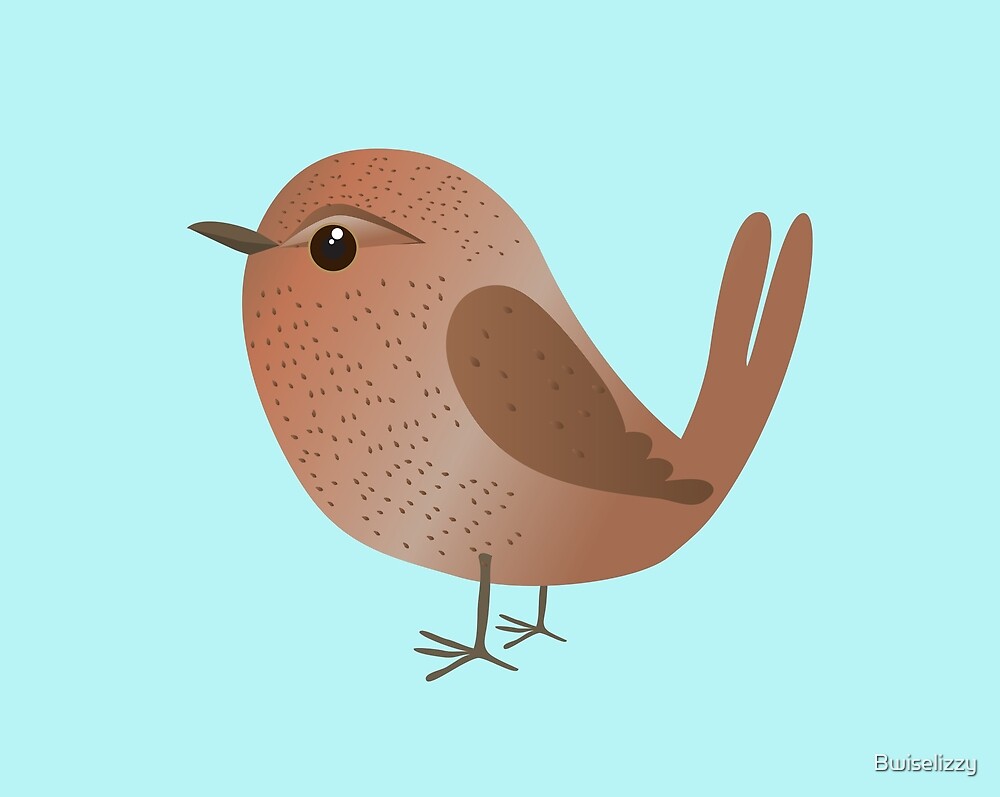 "A cute wren cartoon illustration" by Bwiselizzy | Redbubble