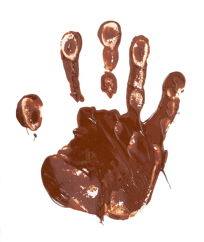 "Chocolate hand print" by SeDmi | Redbubble