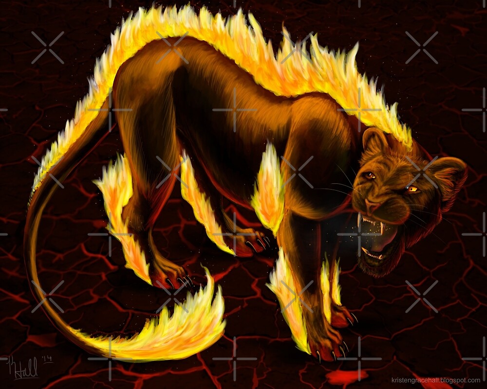 "Fire Lioness" by Unicornarama | Redbubble