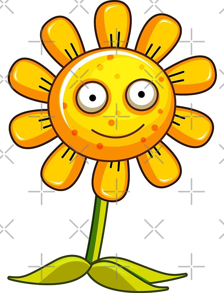 "Funny and Goofy Smiling Sunflower" by norman088 | Redbubble