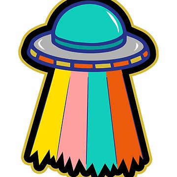 "NLO Alien Sticker UFO Spaceship" Sticker for Sale by MerchK1ng | Redbubble
