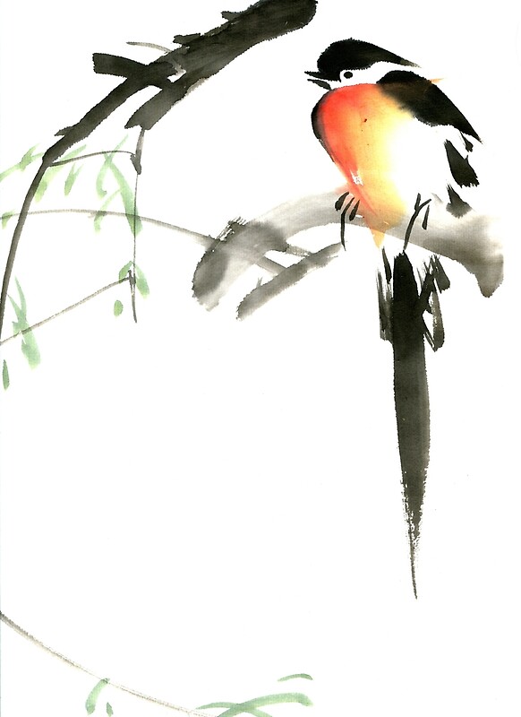 "Chinese Shui-mo(水墨)- Bird" by jasonksleung | Redbubble