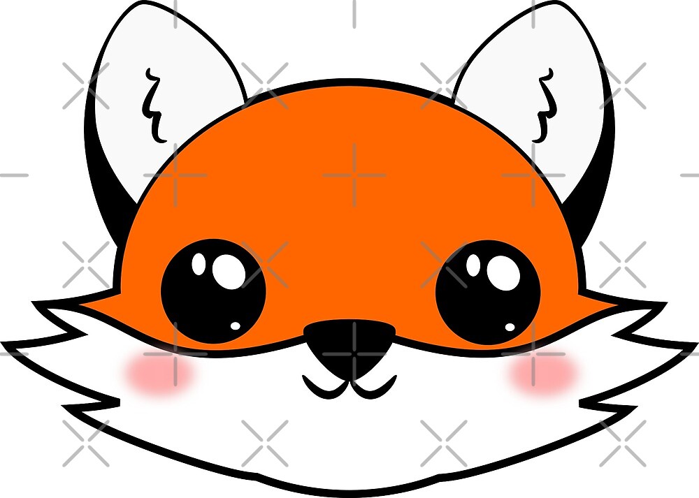 "Cute and Adorable Fox/Wolf/Fuchs Animal Face" by norman088 | Redbubble