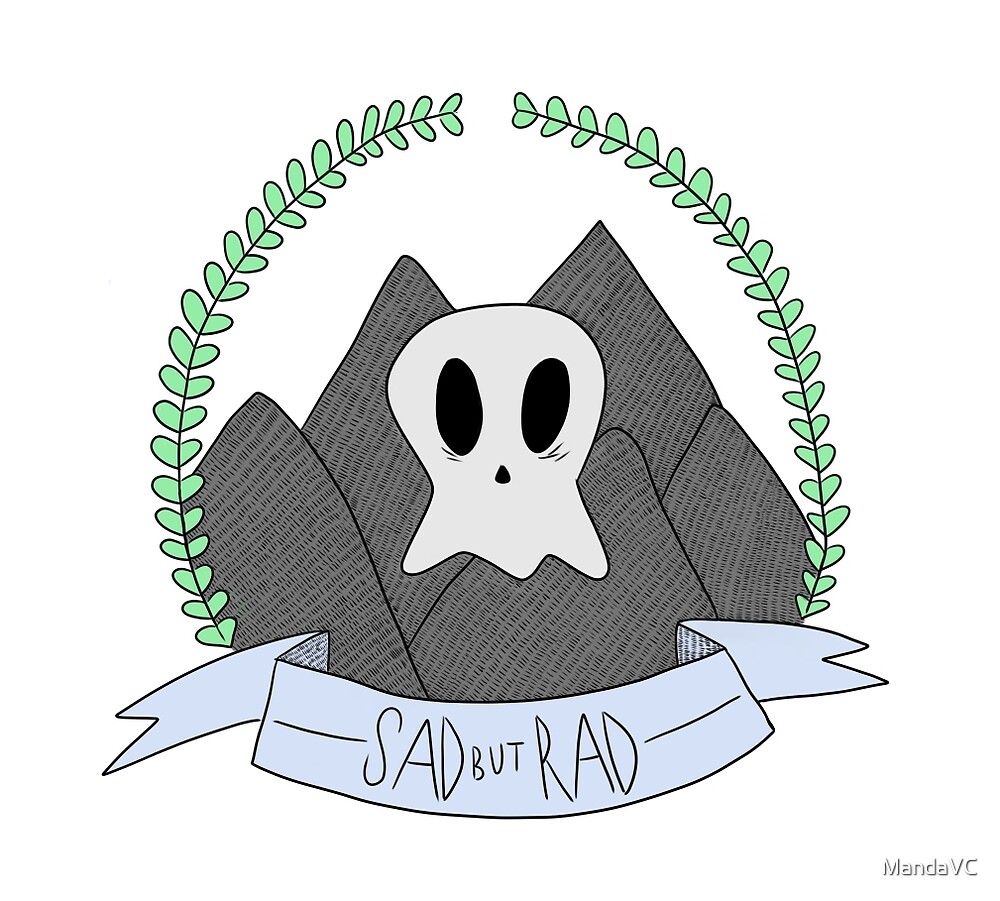 "Sad but Rad skeleton" by MandaVC | Redbubble