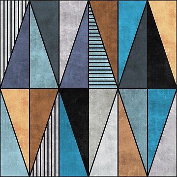 "Colorful Concrete Triangles - Blue, Grey, Brown" Shower Curtain for ...
