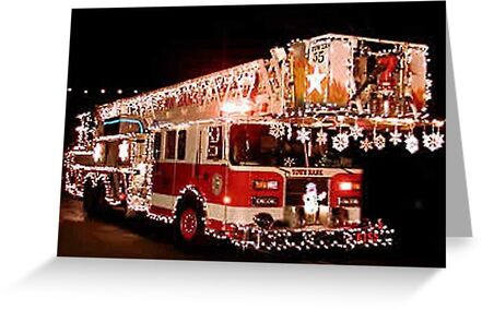 "Fire Truck Christmas " Greeting Card by killian8921 | Redbubble
