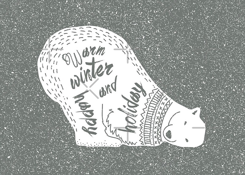 "Polar bear in a winter wooly jumper- wishing you a warm winter and ...