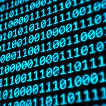 "Binary Code Program Digits on Digital Computer Monitor Screen" Sticker ...