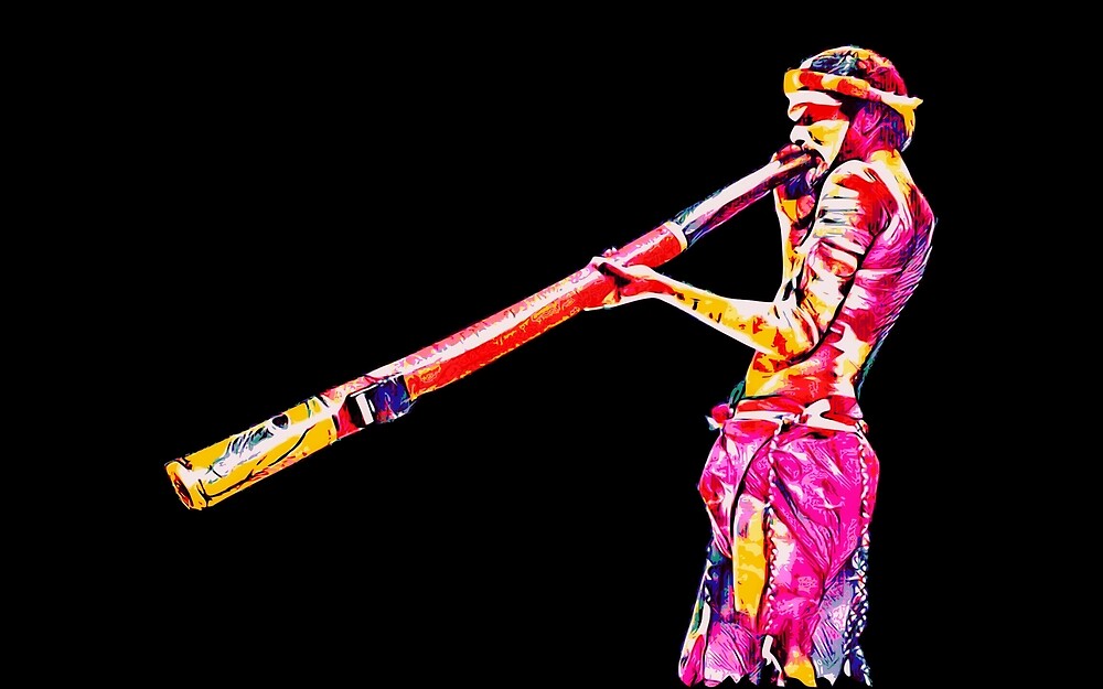 "Colorful Didgeridoo Player" by Lenijoux | Redbubble
