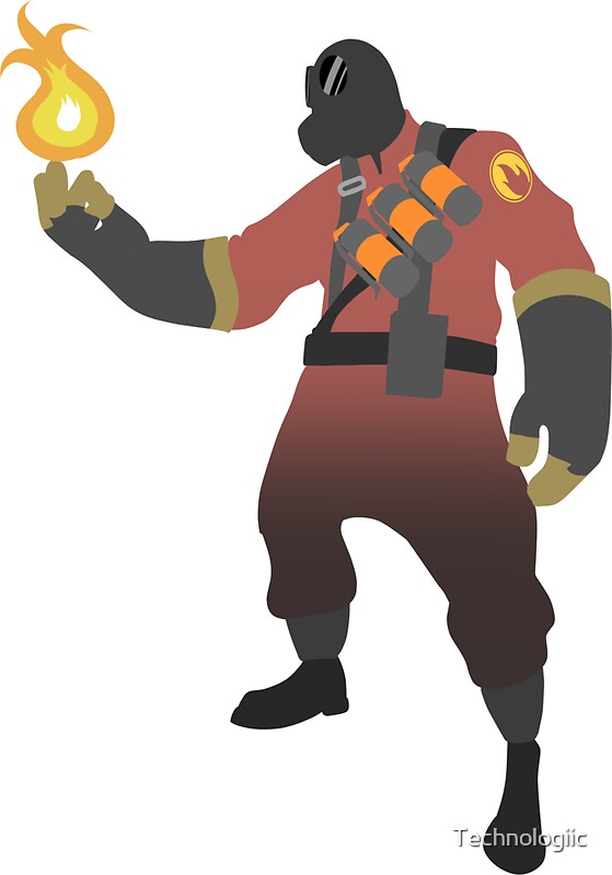 "TF2 - RED Pyro " Stickers by Technologiic | Redbubble