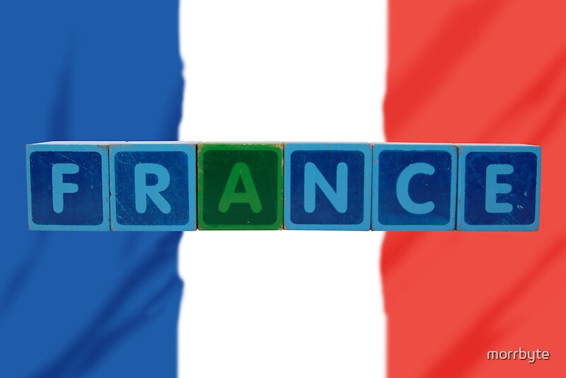 "france and flag in toy block letters" by morrbyte | Redbubble