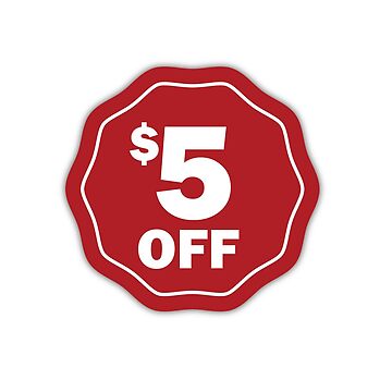"5 Dollars Off" Sticker for Sale by Reethes | Redbubble