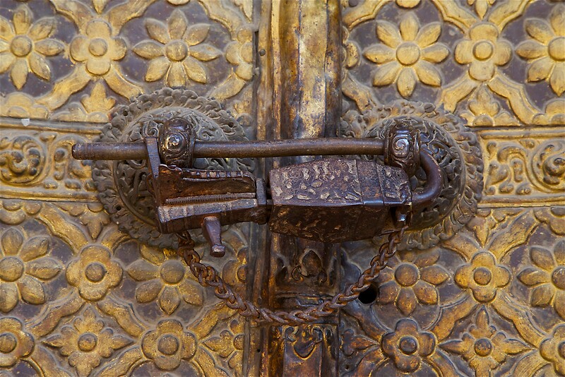"Antique lock, Royal Palace, Patan, Nepal" by John Spies | Redbubble