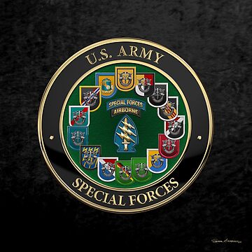 "Army Special Forces - SF Patch with SF Groups Flashes over Black ...