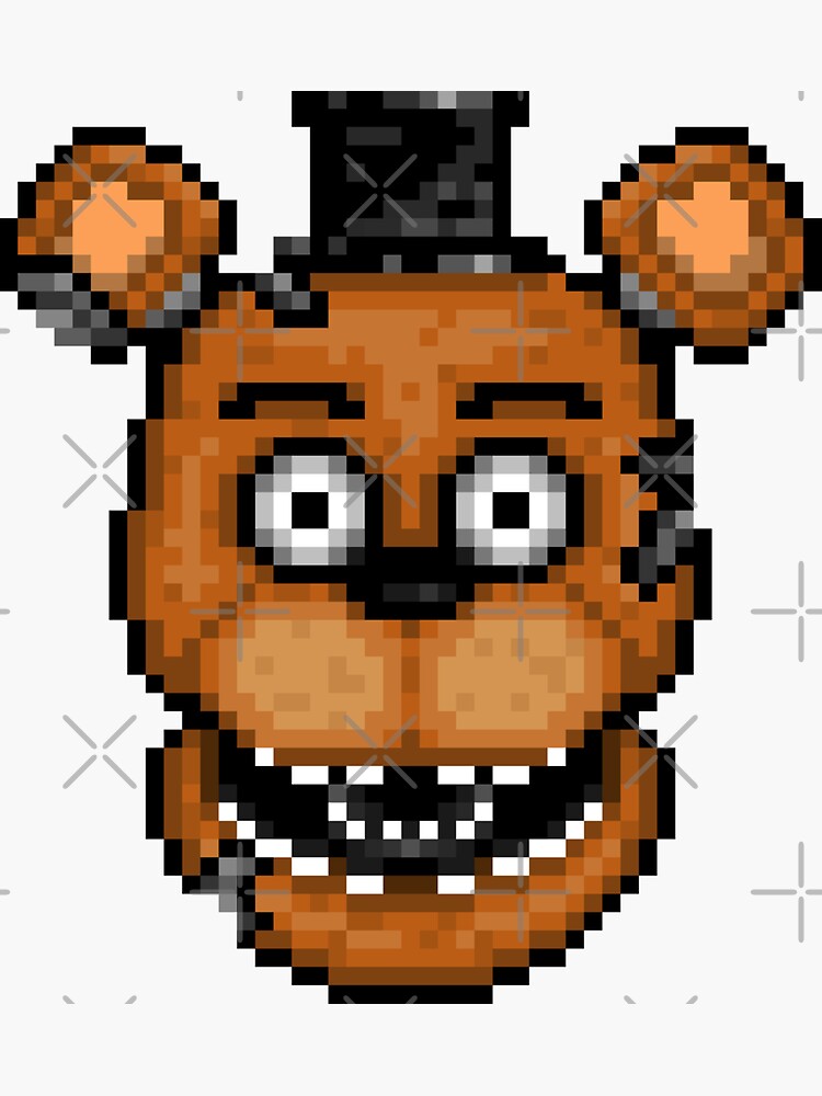 "Five Nights at Freddy's 2 - Pixel art - Withered Old Freddy" Sticker ...