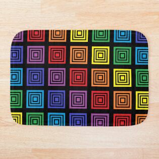 "Rainbow Squared Black" by lornakay | Redbubble