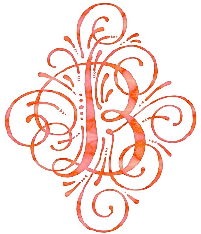 "Watercolor Monogram Calligraphy B" by junkydotcom | Redbubble