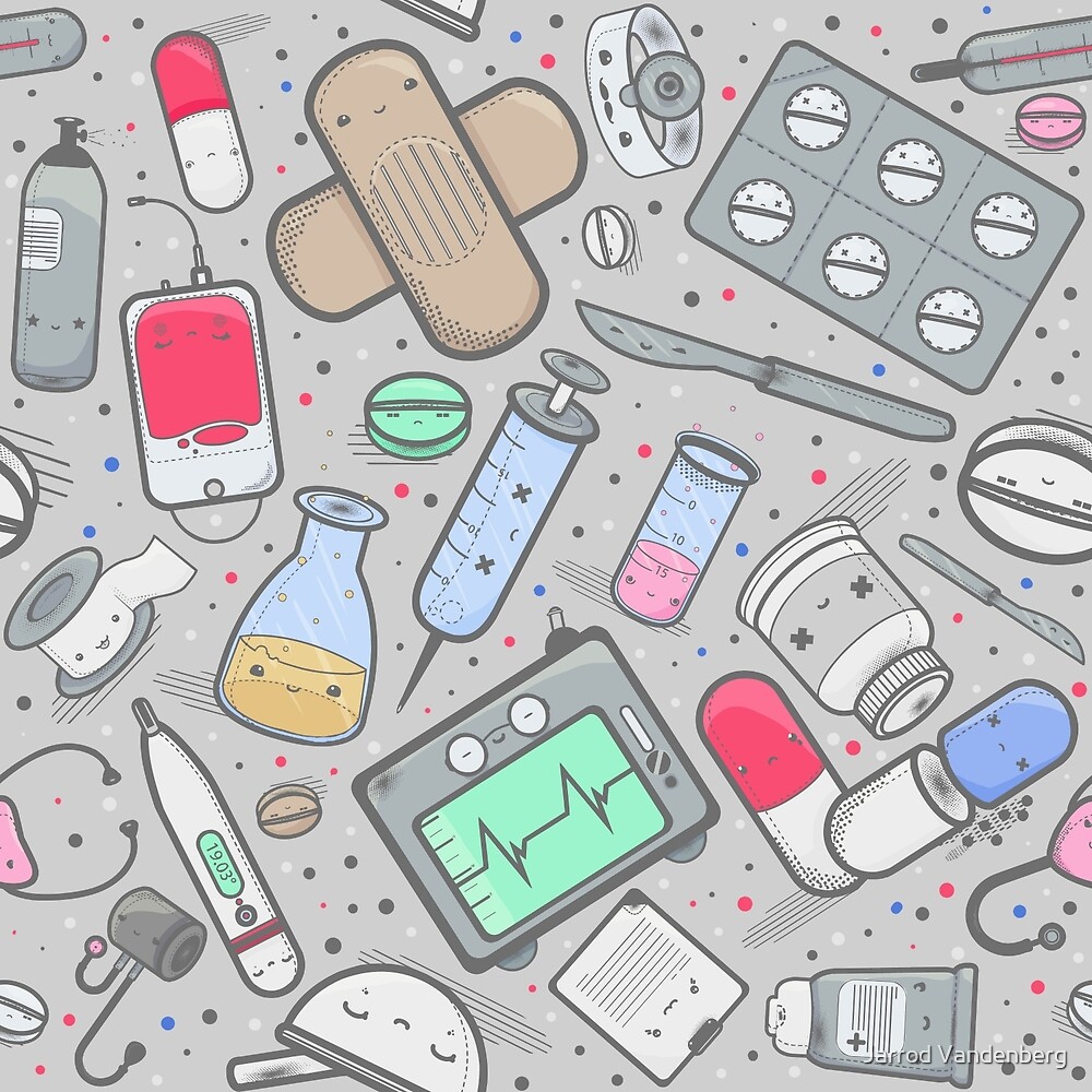 "Kawaii Medical Pattern" by Jarrod Vandenberg | Redbubble