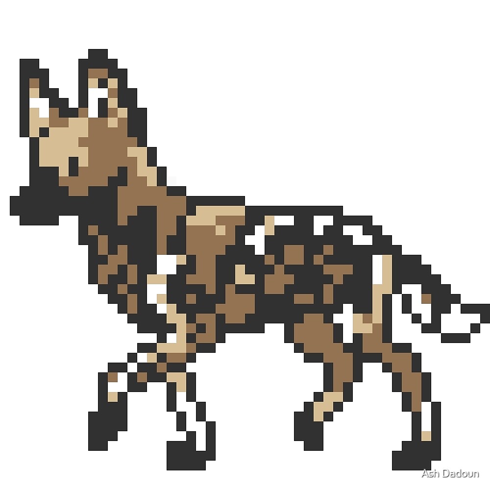 "8bit African Wild Dog" by Ash Dadoun | Redbubble