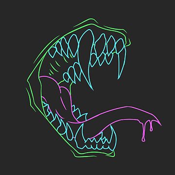 "Neon Chomper" Sticker for Sale by DearDarkDilemma | Redbubble