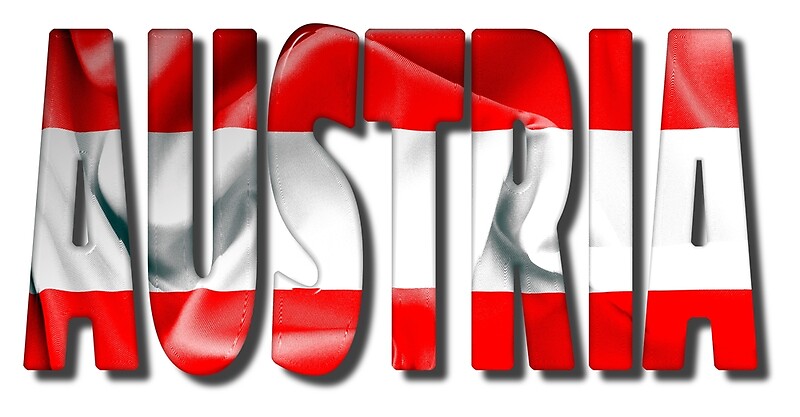 "Austria Word 3D Illustration With Flag Texture" by MarkUK97 | Redbubble