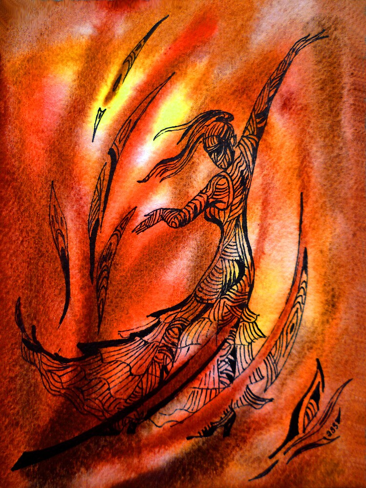 "Dancing Fire I" by Irina Sztukowski | Redbubble