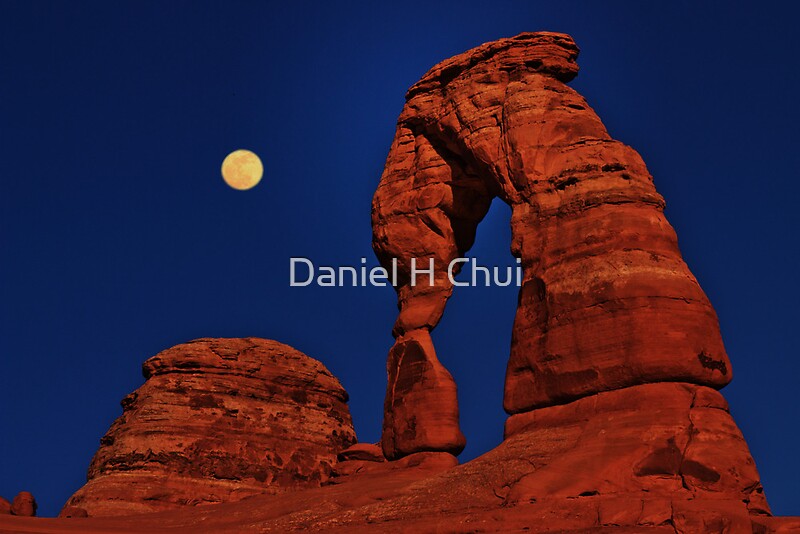 "Moon Over Delicated Arch" by Daniel H Chui | Redbubble