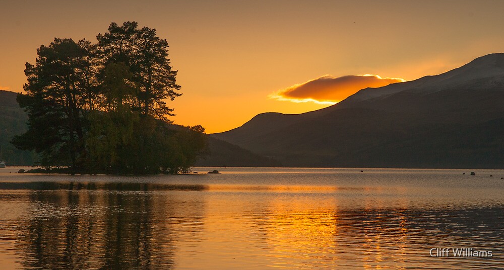 "Loch Tay Sunset, Perthshire, Scotland" by Cliff Williams | Redbubble