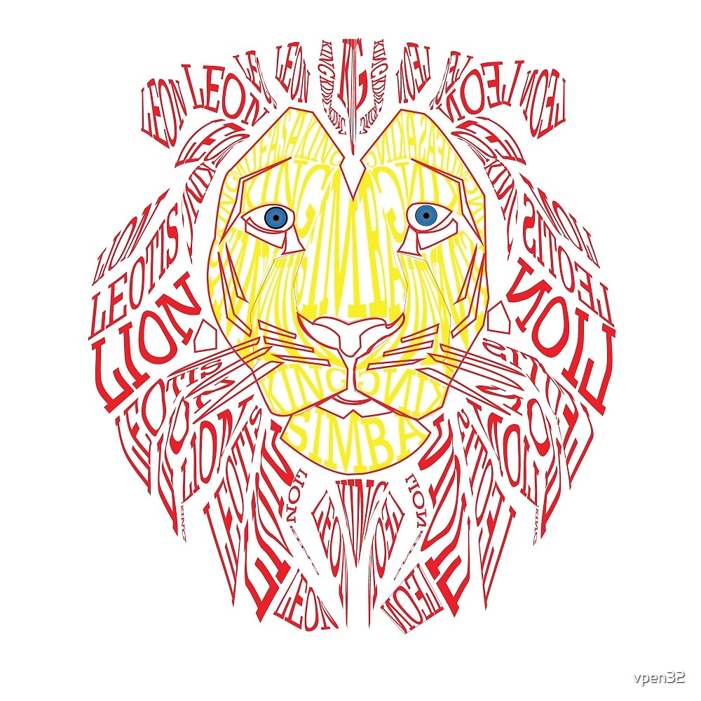 "Lion Typography" by vpen32 | Redbubble