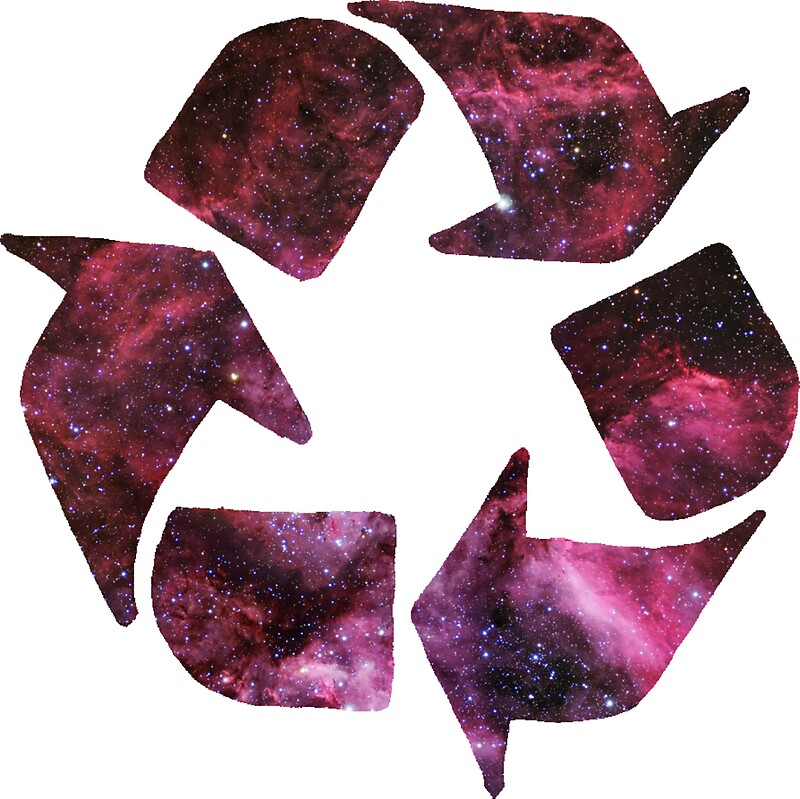 "Galaxy recycling logo" Stickers by sky-1ine | Redbubble