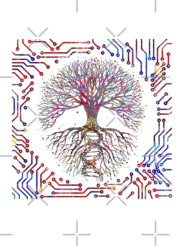 "Tree of life with the roots of DNA" by Rosaliartbook | Redbubble
