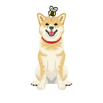 "Smiling Shiba Inu and the bee" Sticker for Sale by petfunliving ...