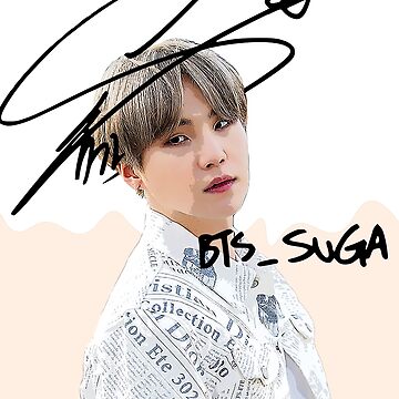 "SUGA- Autograph " Sticker for Sale by Kai-King88 | Redbubble