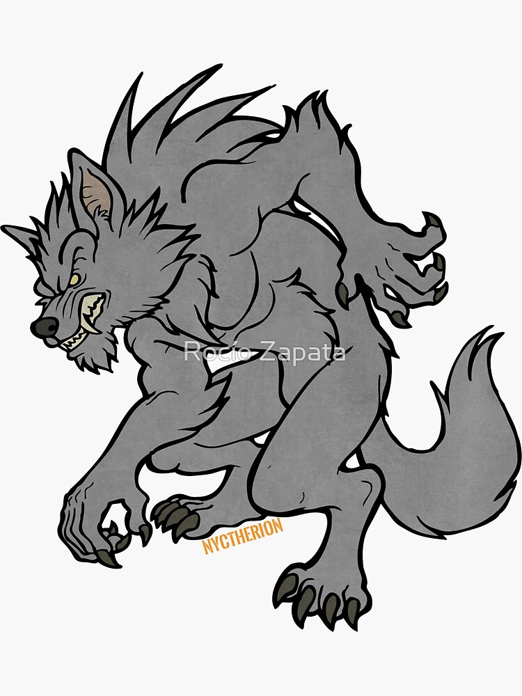 "Grey Werewolf" Sticker by nyctherion | Redbubble