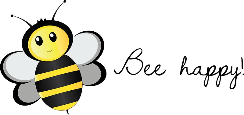 "Bee happy!" Stickers by frederiquejames | Redbubble
