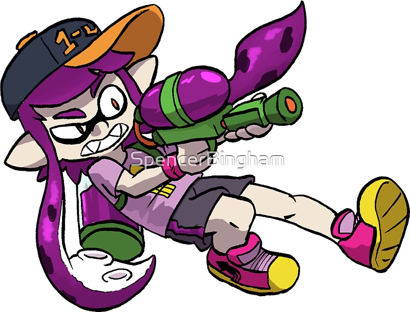"Splatoon Sticker - Inkling Girl (Purple)" Stickers by SpencerBingham ...